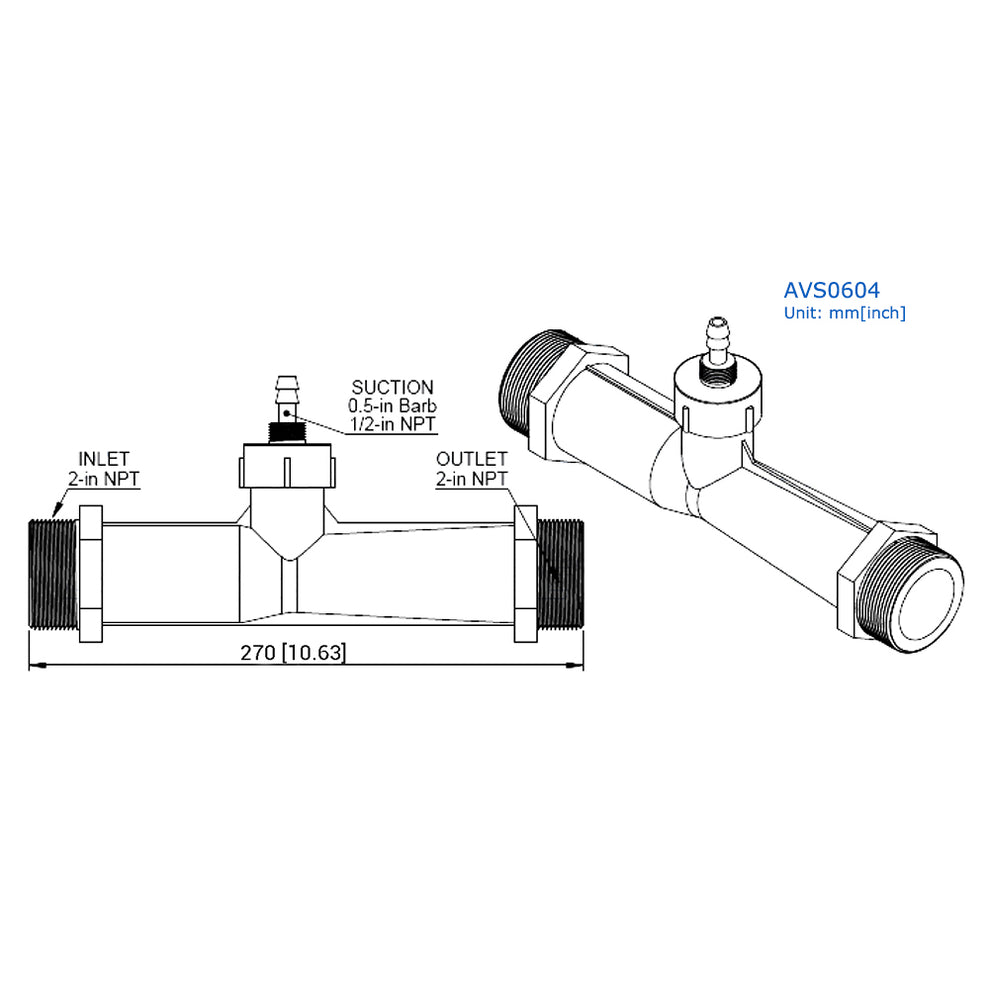 AVS0604D PVDF Distributeur Venturi Aérateur Venturi – Ambohr